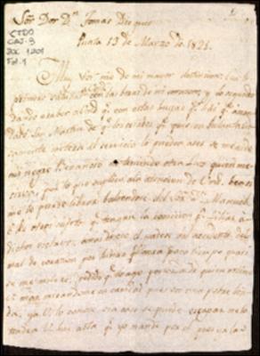 Correspondencia de Juana Manuela Niño a Tomás Diéguez Florencia acerca ...